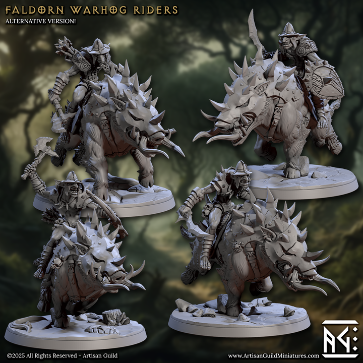 3D Printable Faldorn Warhog Rider - A (Faldorn Hobgoblins) by Artisan Guild